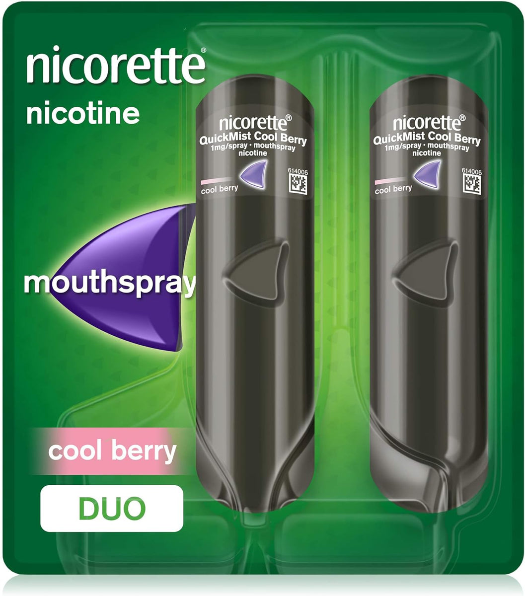 Nicorette Quickmist Duo, Cool Berry Flavour – Smokey Horse